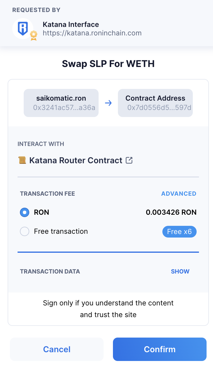How to swap tokens in Katana – Ronin
