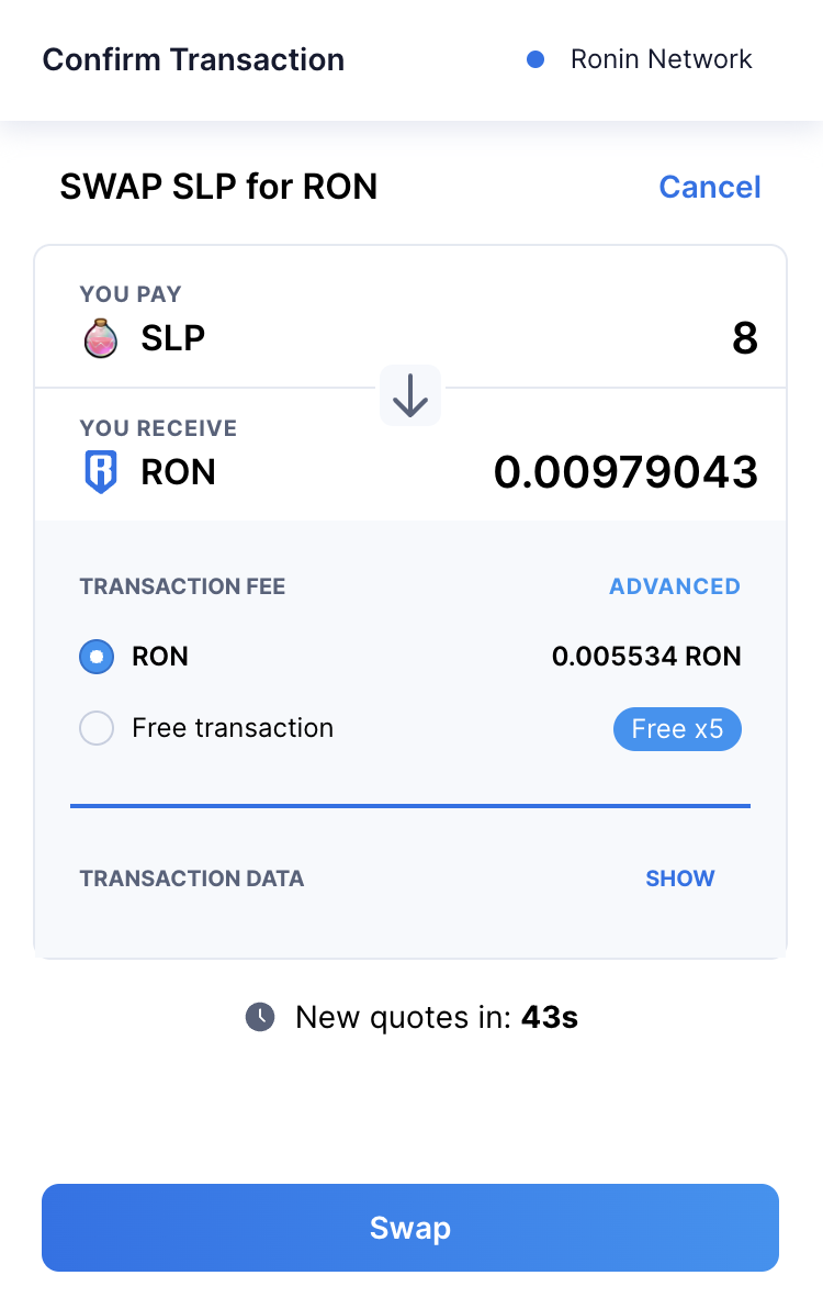 How to swap tokens in Katana – Ronin