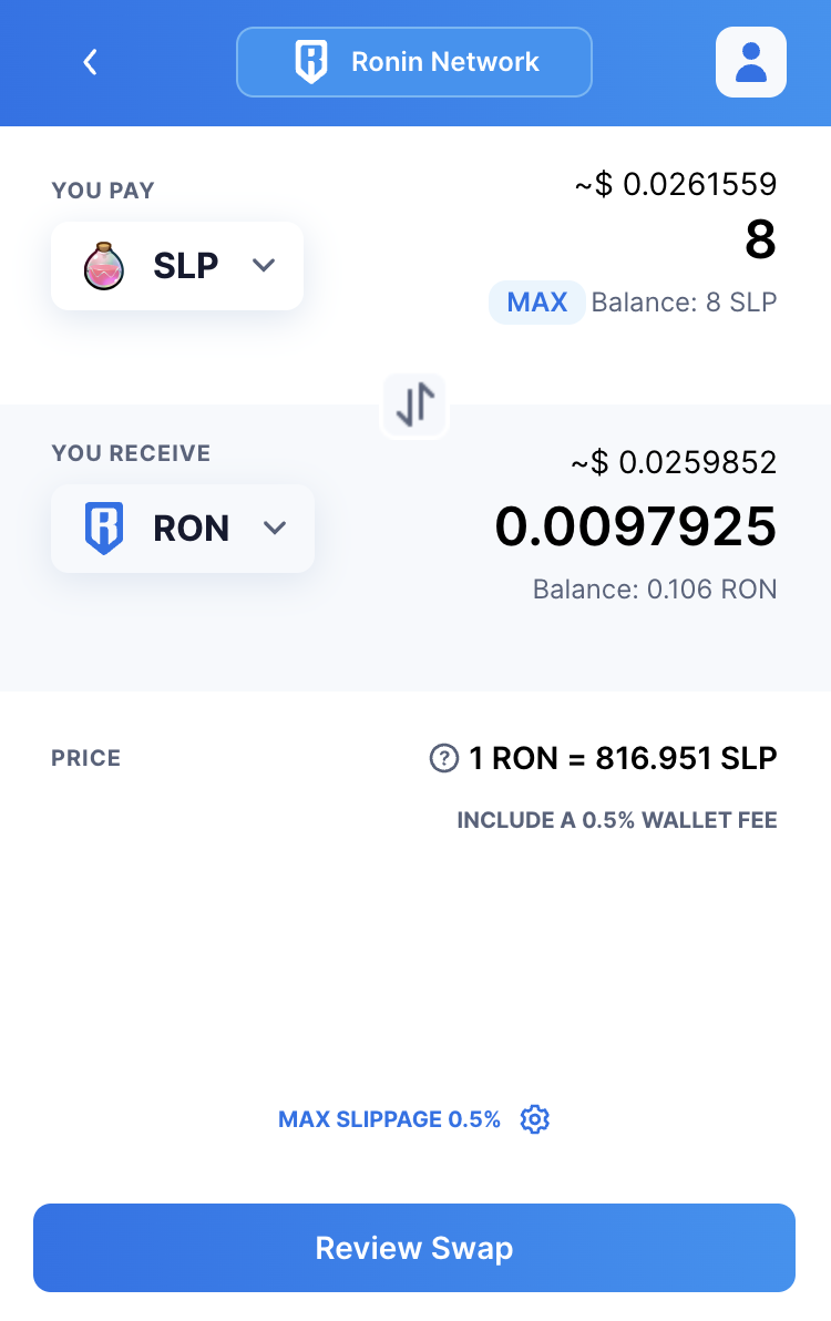 How to swap tokens in Katana – Ronin
