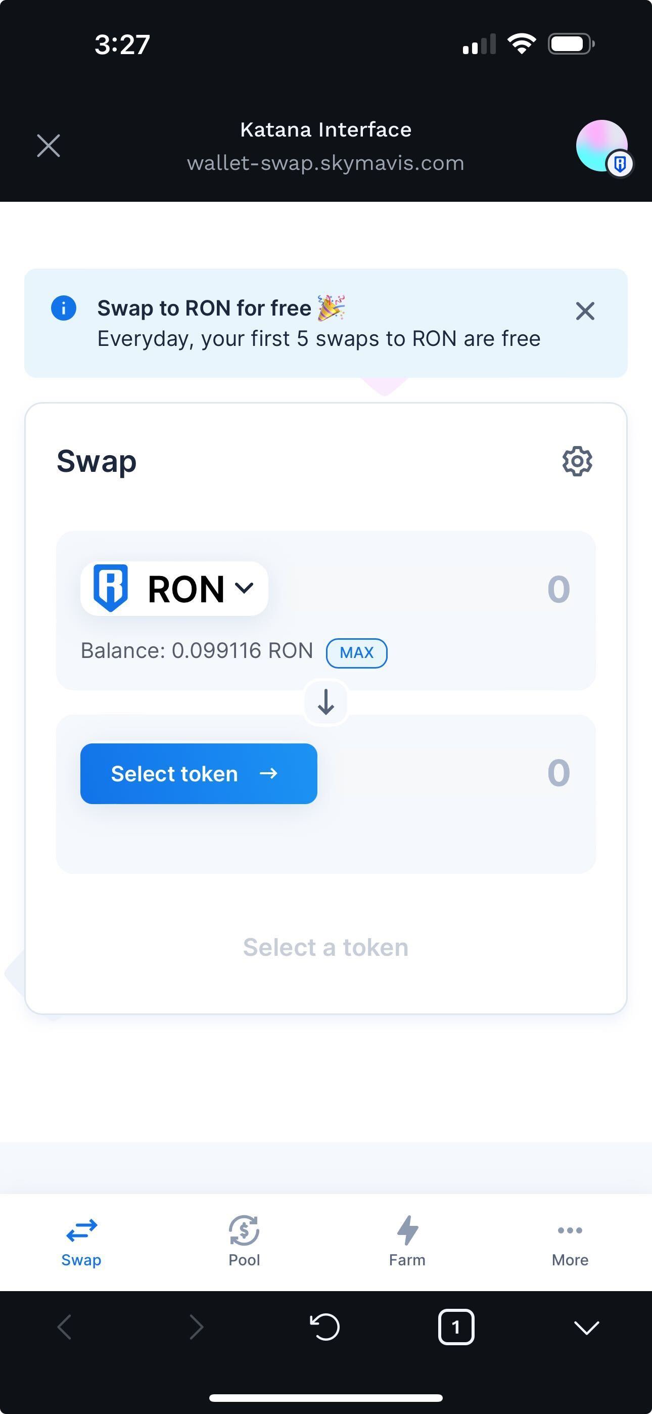 How to swap tokens in Katana – Ronin