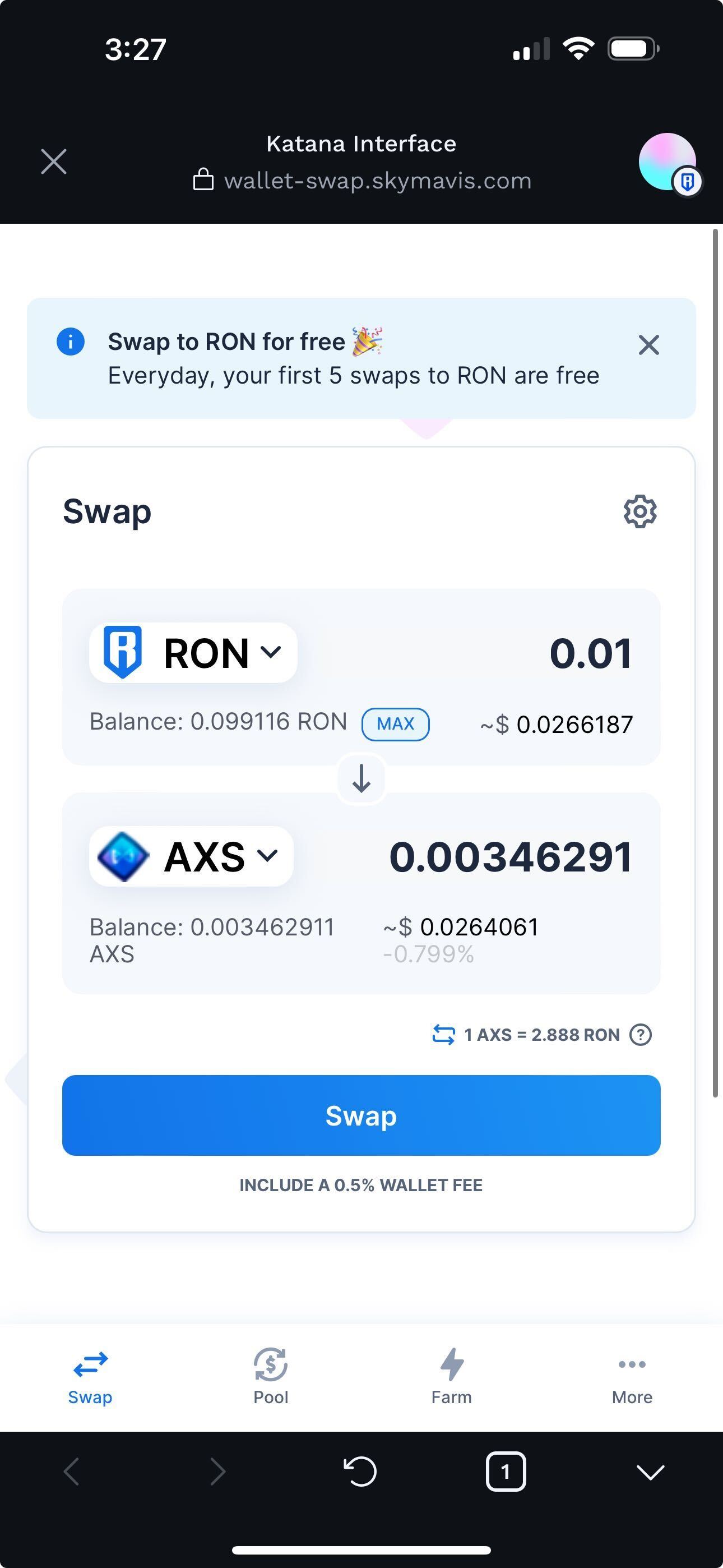 How to swap tokens in Katana – Ronin
