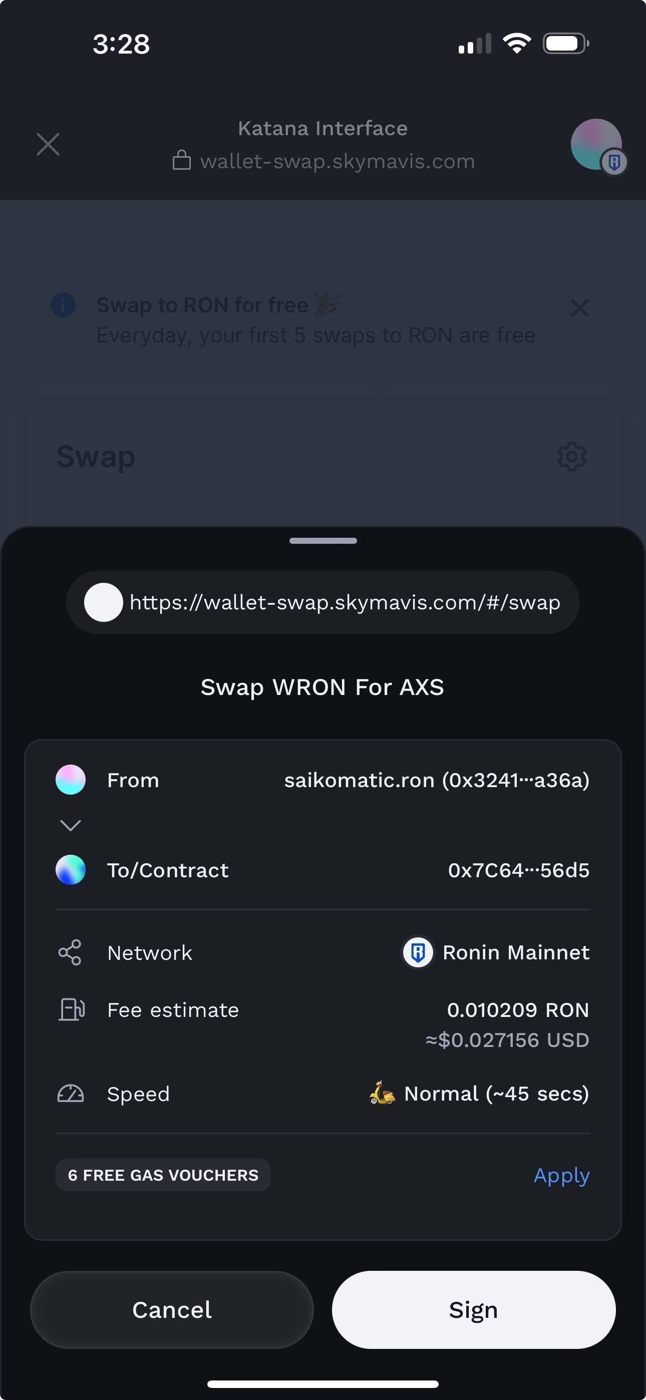 How to swap tokens in Katana – Ronin