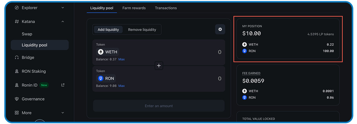 Katana Liquidity Pool Guide – Ronin