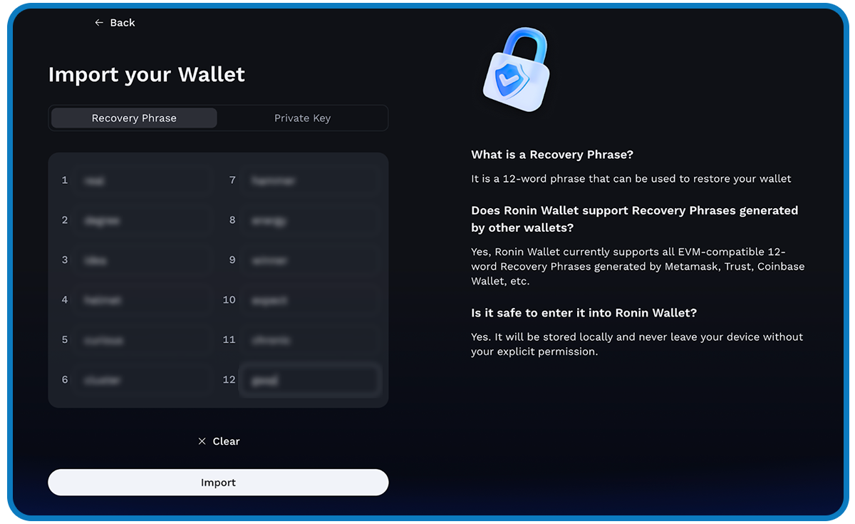 Guia de Ronin Wallet Desktop – Ronin