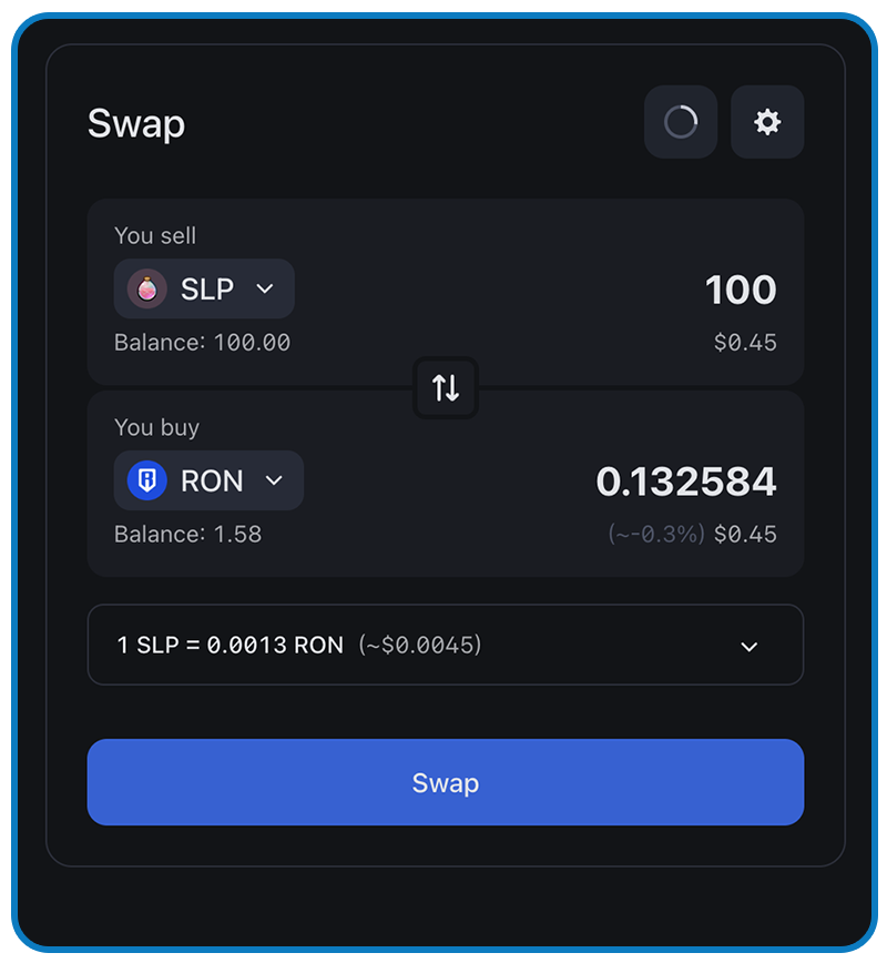 Como fazer Swap de tokens em Katana – Ronin