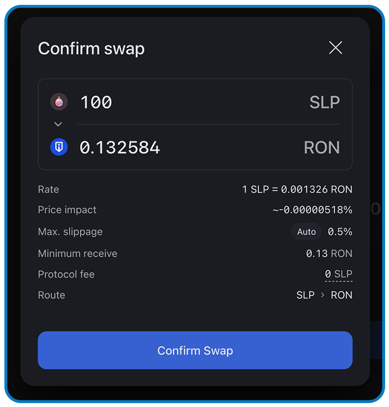 Como fazer Swap de tokens em Katana – Ronin