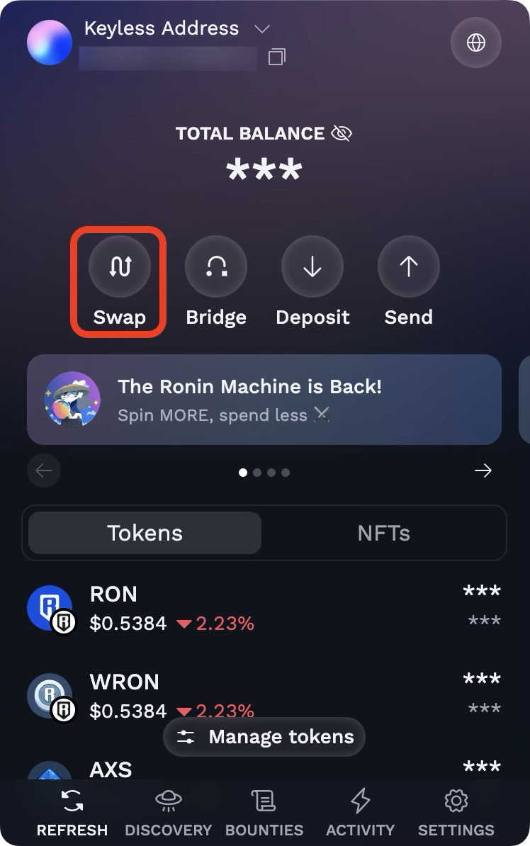 Ronin Wallet - Cross-Chain Swap – Ronin