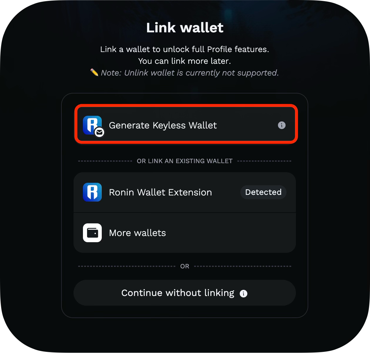 Ronin Wallet - Keyless Wallet Setup Guide [Passwordless Flow] – Ronin
