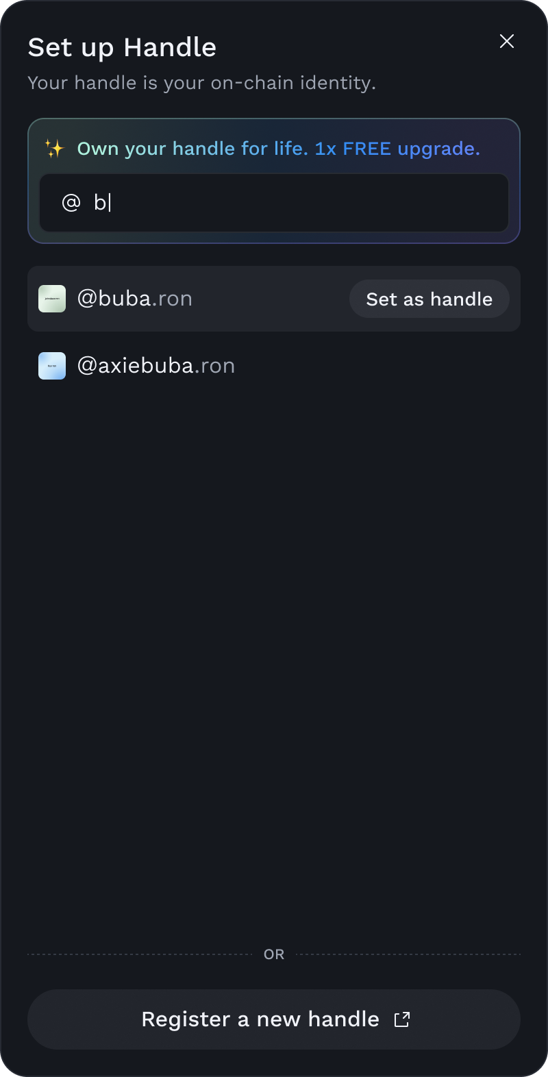 Ronin Profile - Claiming Free Handle – Ronin